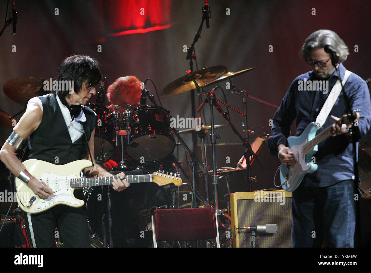 Jeff Beck and Eric Clapton perform in concert at Madison Square Garden ...