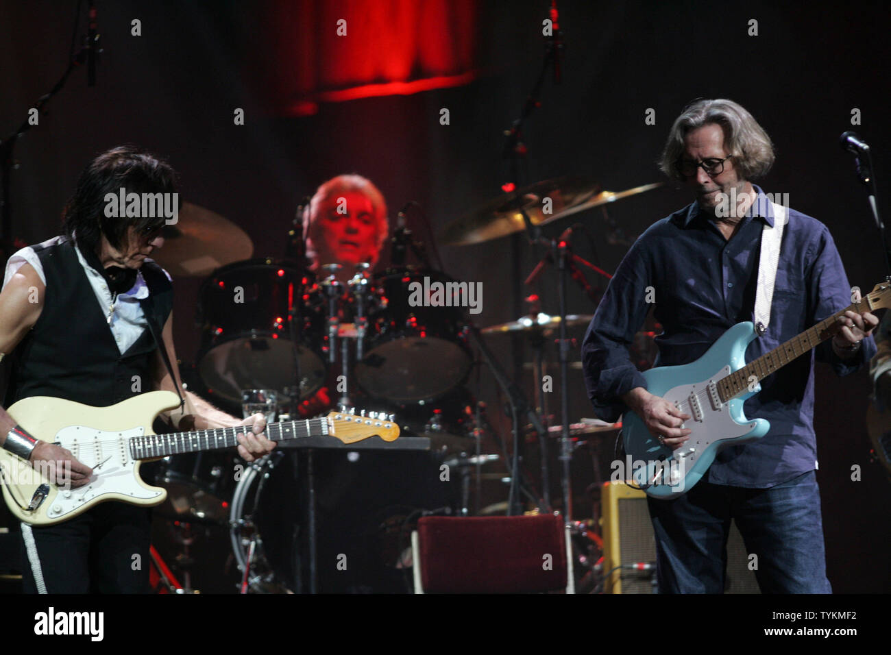 Jeff Beck and Eric Clapton perform in concert at Madison Square Garden ...