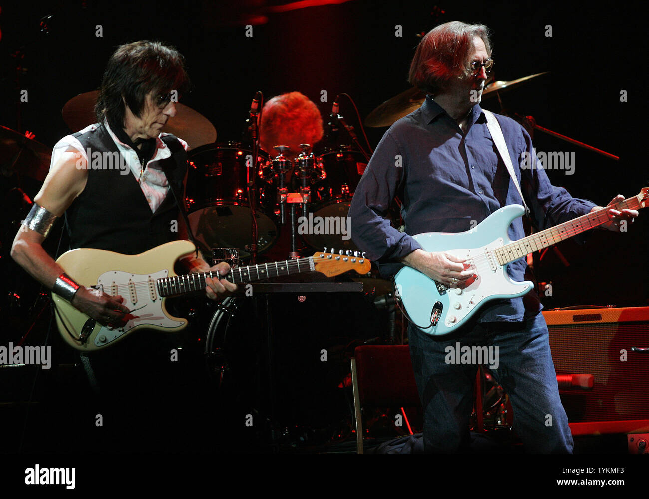 Jeff Beck and Eric Clapton perform in concert at Madison Square Garden ...