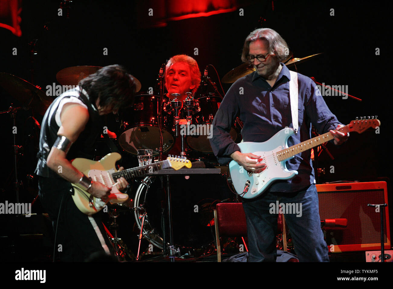 Jeff Beck and Eric Clapton perform in concert at Madison Square Garden ...
