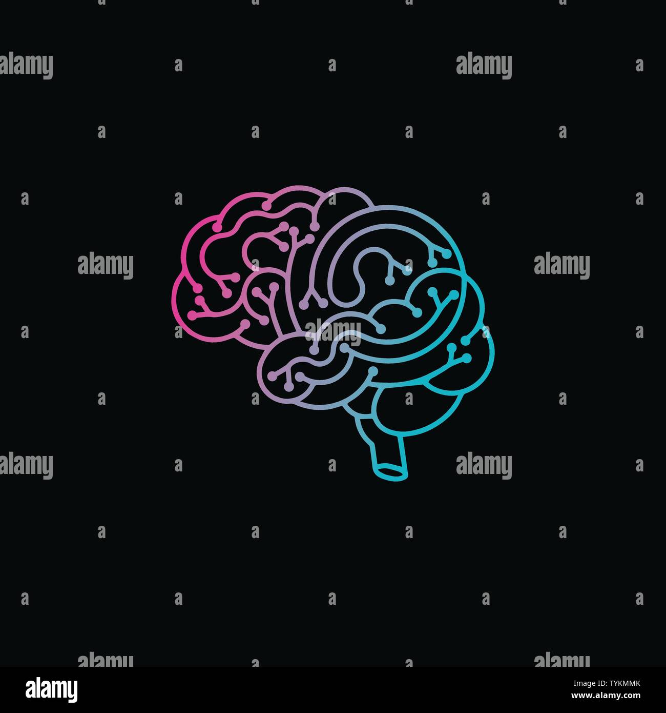Brain Logo silhouette design vector template Stock Vector Image & Art ...