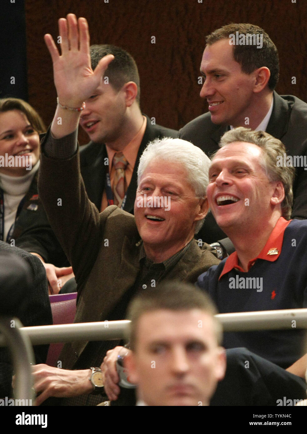 Former President Bill Clinton (L) attends the Pittsburgh versus Notre ...
