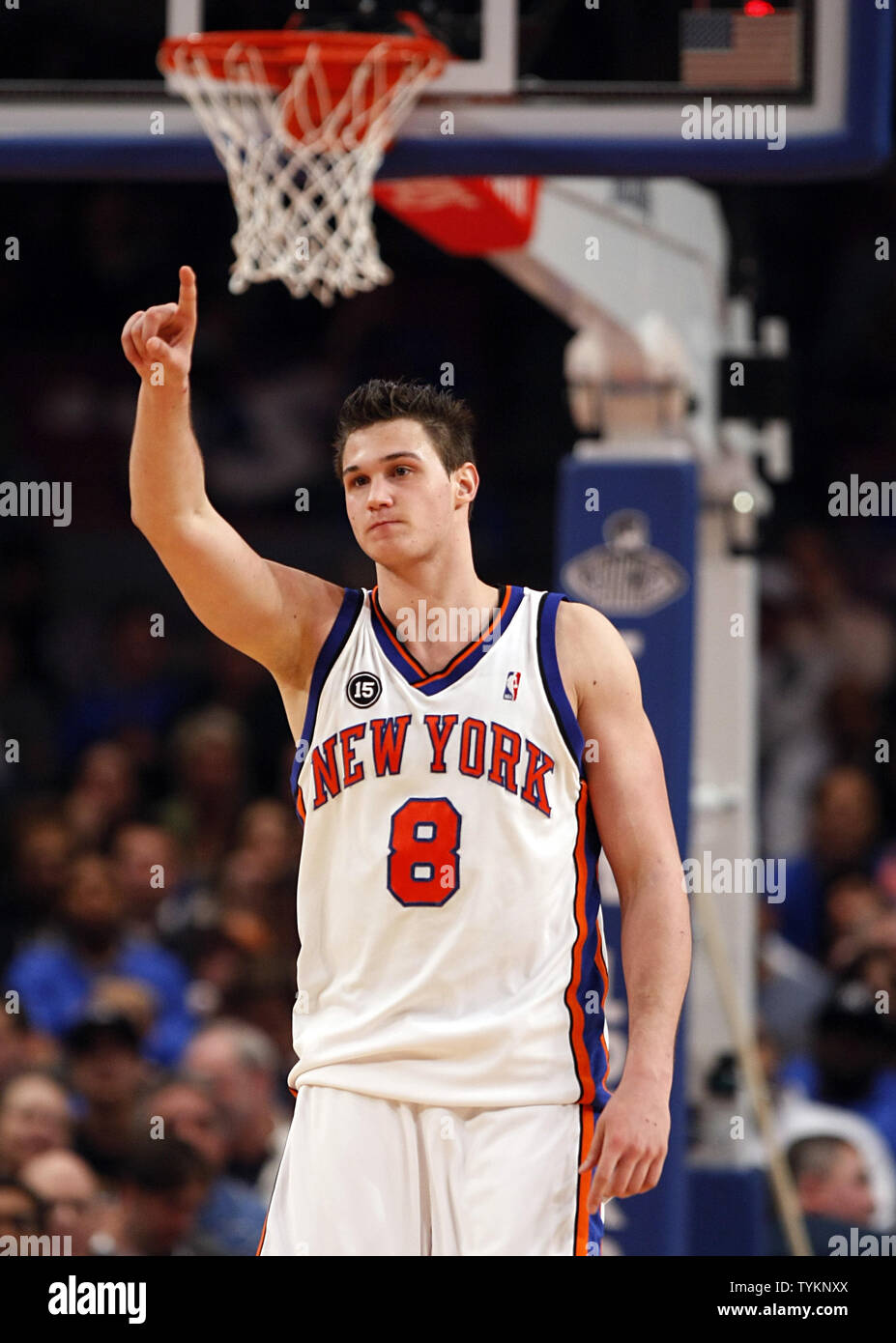 New York Knicks Danilo Gallinari reacts after making a basket in the ...