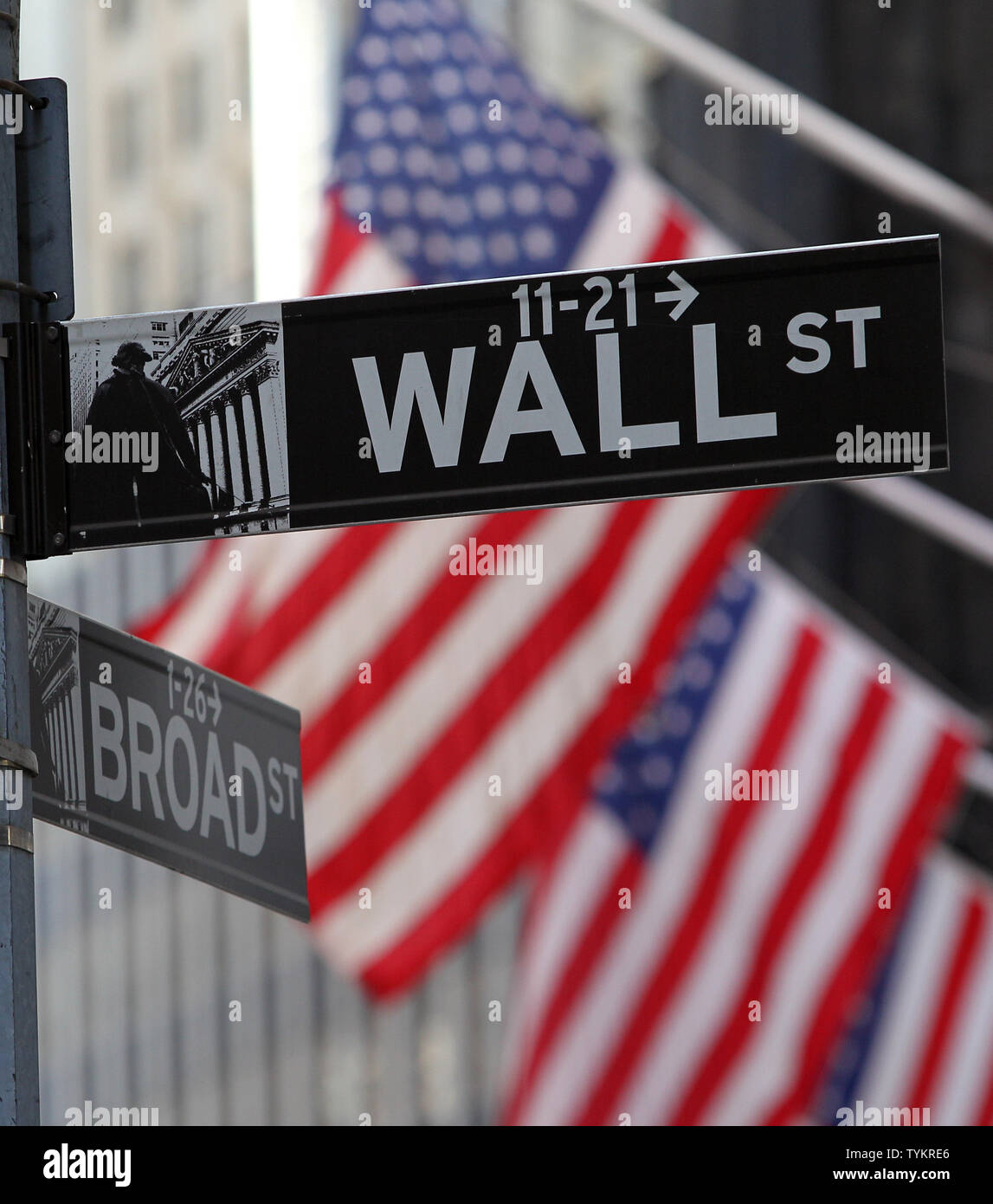 The corner of Wall and Broad Street is shown moments after the opening ...