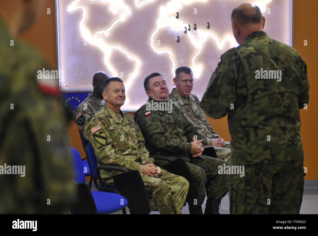 Polish Armed Forces Maj. Gen. Jaroslaw Mika (right), commander, 11th ...