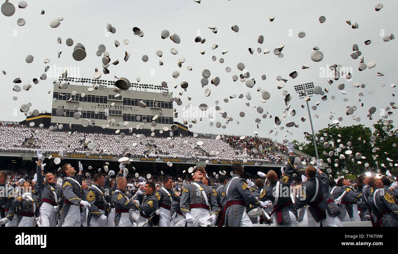Graduating cadets react after their graduation ceremony in Michie ...