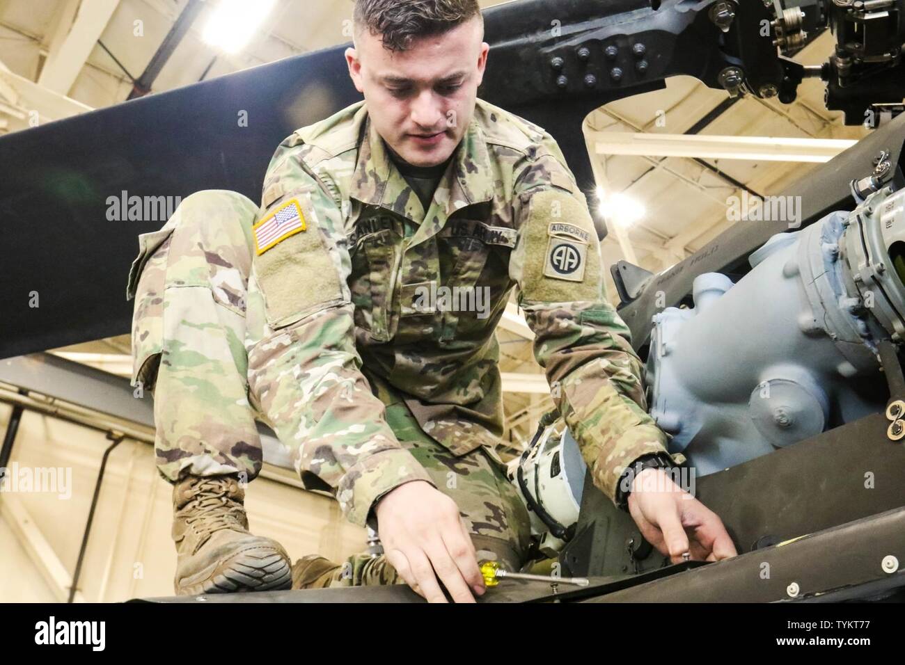 A soldier assigned to the 122nd Aviation Support Battalion, 82nd Combat ...