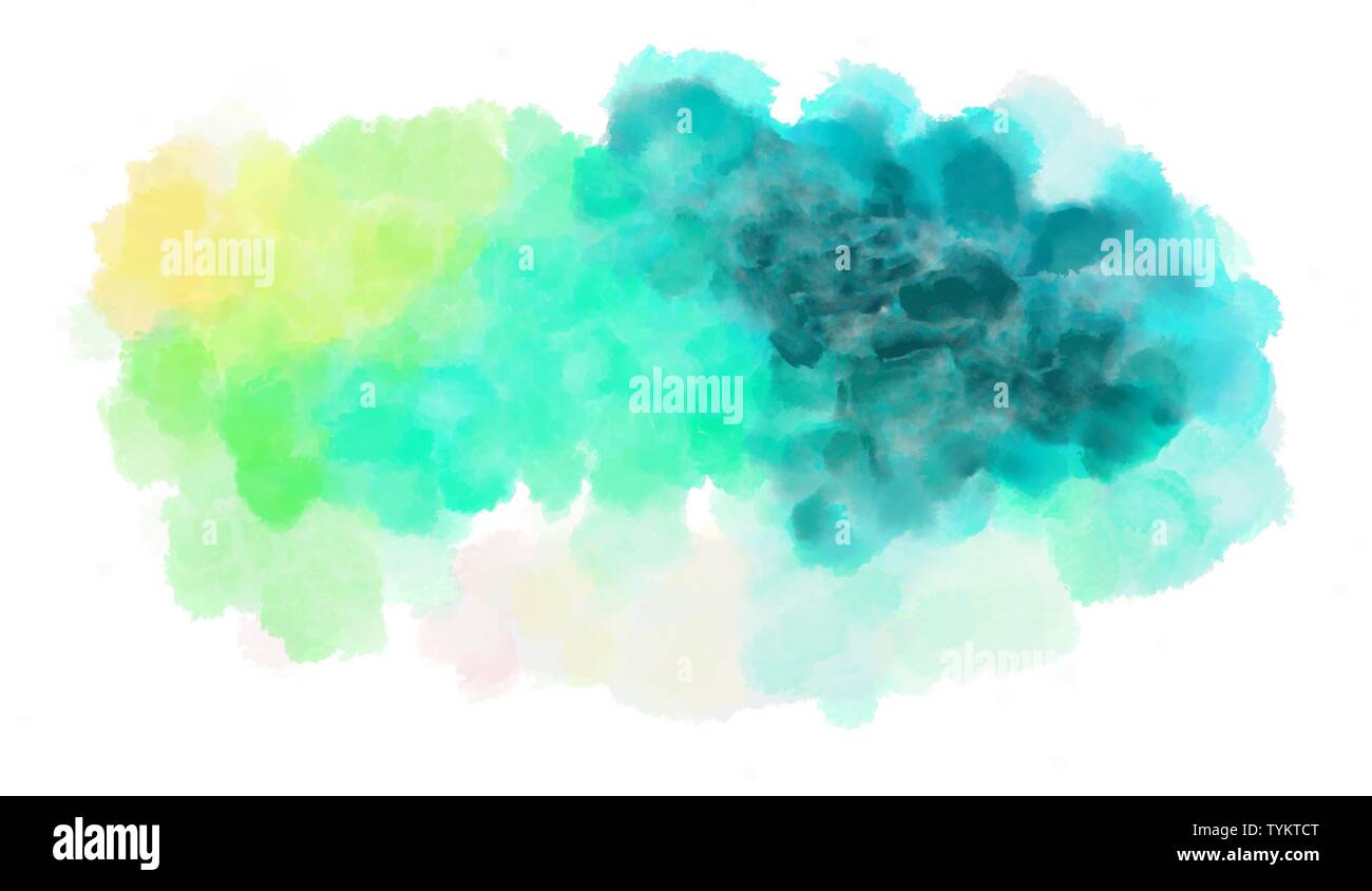 watercolor background. painting with tea green, medium turquoise and ...
