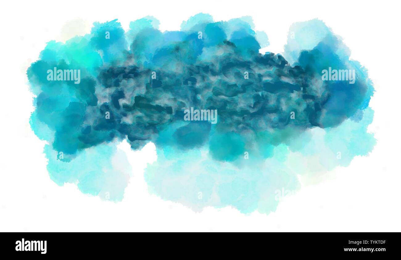watercolor light sea green, pale turquoise and sky blue color graphic ...