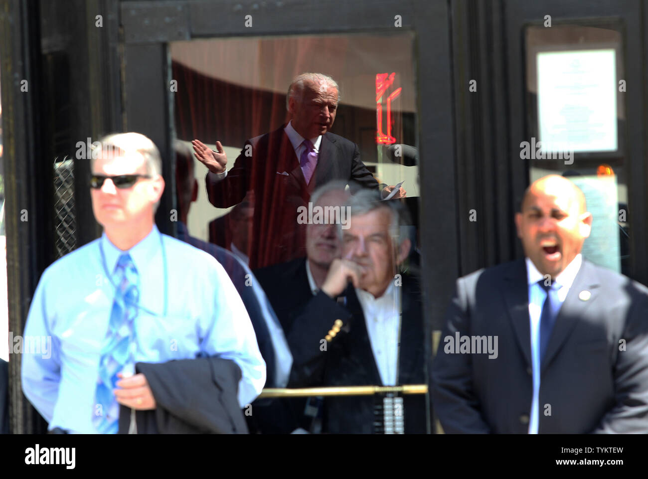 United States of America Vice President Joe Biden, reflected in a ...