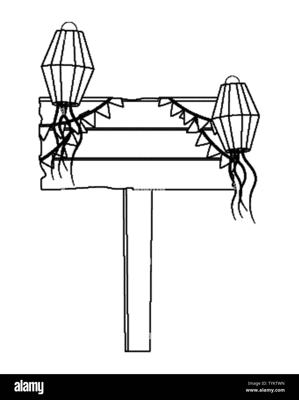 wooden sign frame cartoon vector illustration graphic design Stock ...