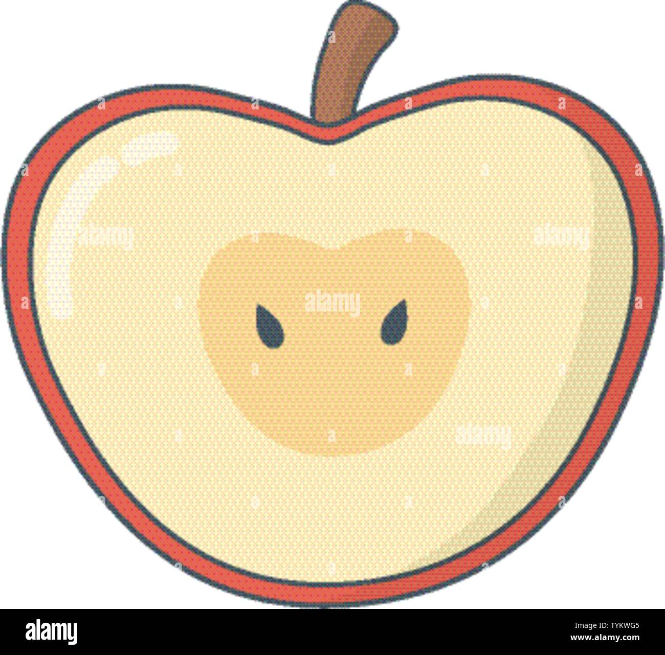 delicious tasty fruit apple cartoon vector illustration graphic design ...