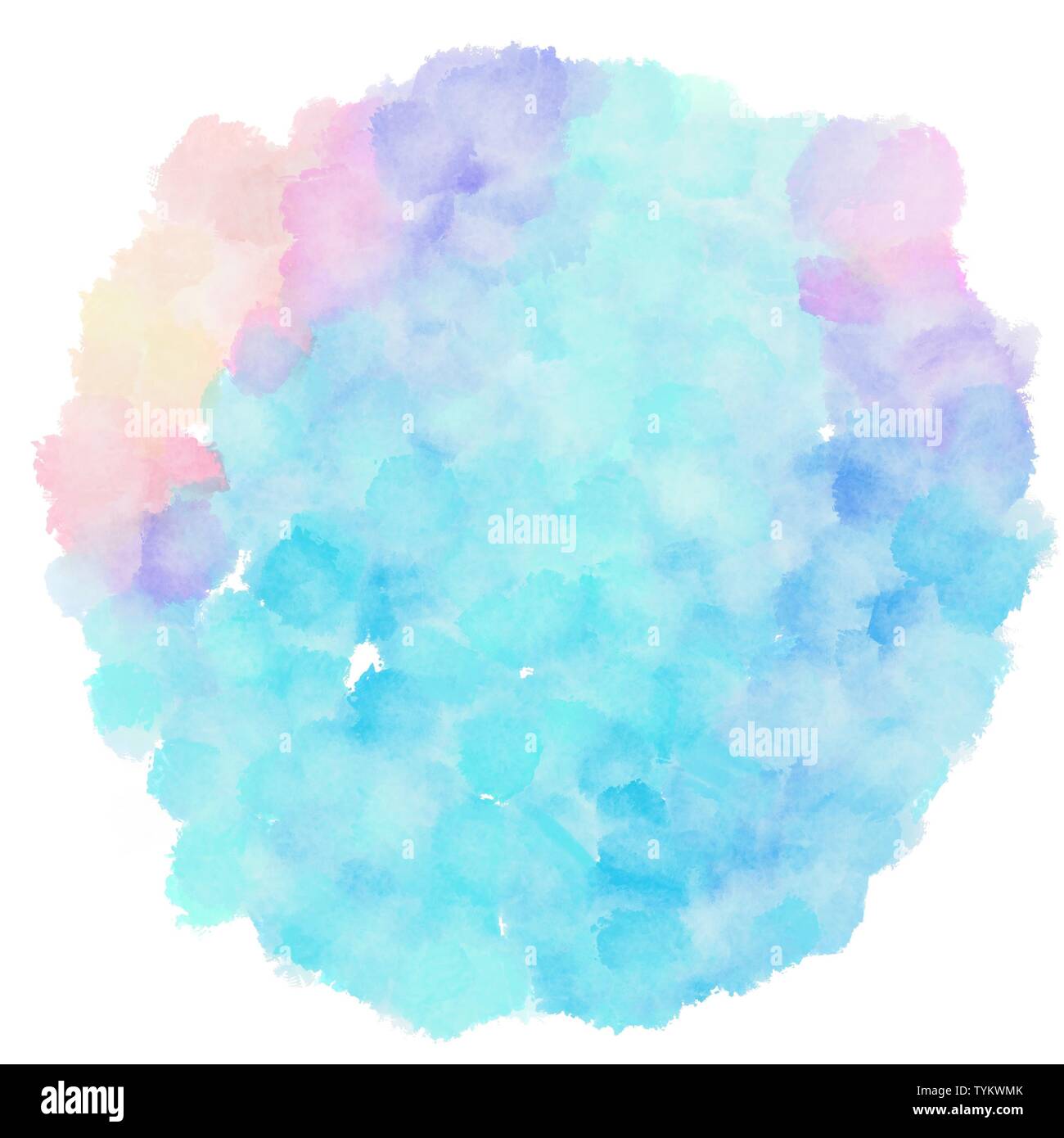 circular painting with powder blue, pale turquoise and misty rose ...