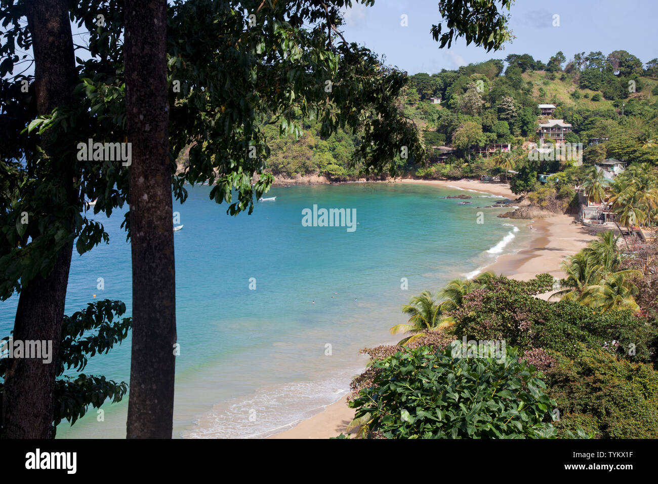 Beach and Bay at Castara, Tobago Stock Photo - Alamy