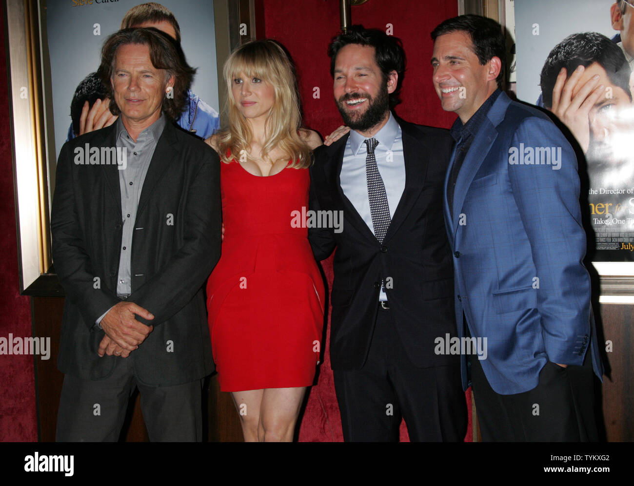 (L-R) Jay Roach, Lucy Punch, Paul Rudd and Steve Carell arrive for the ...