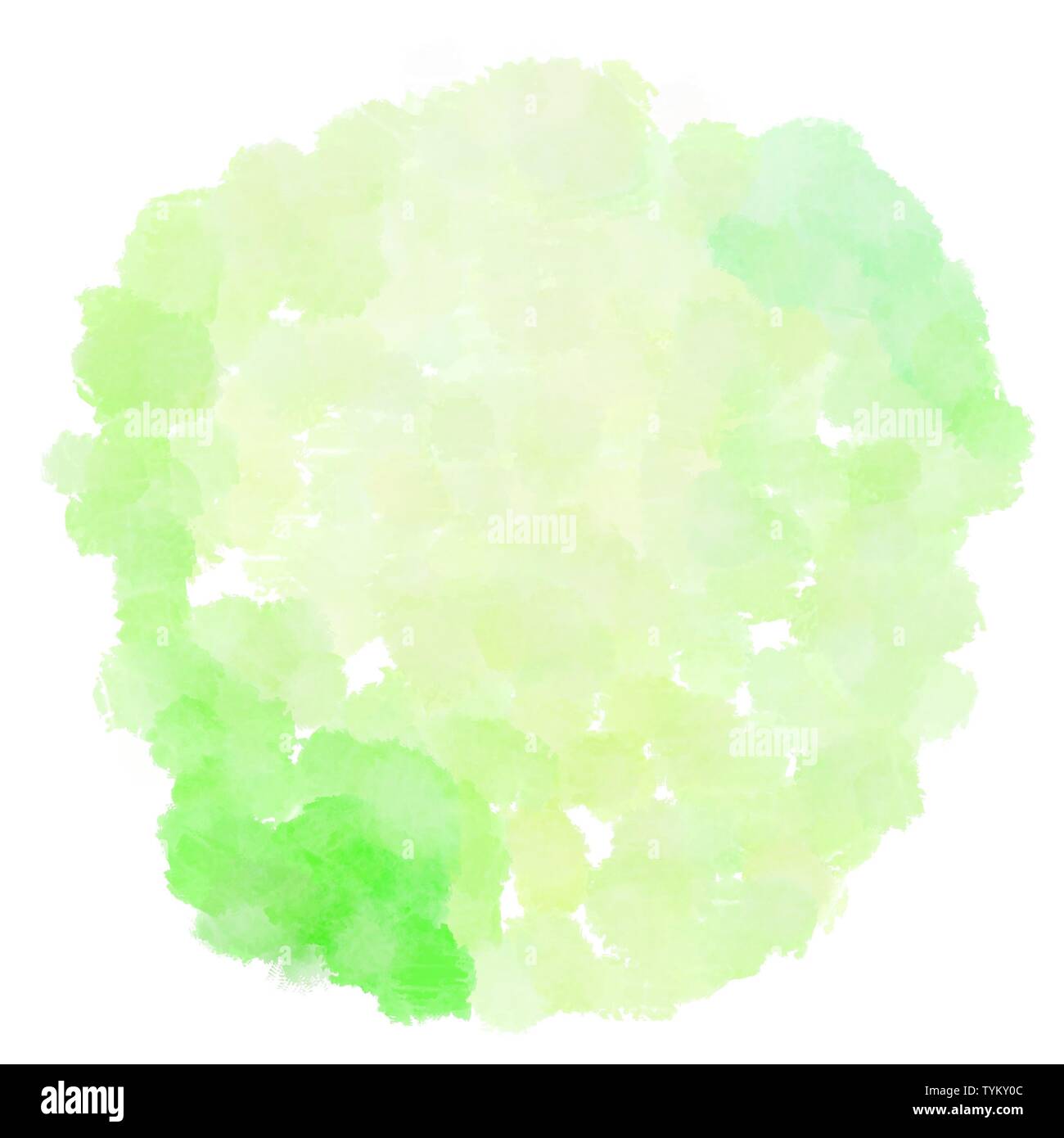 watercolor tea green, pastel green and pale green color. circular ...