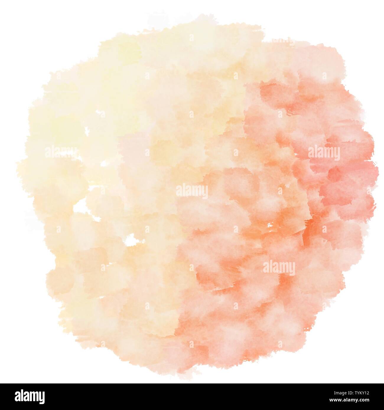 watercolor peach puff, bisque and light salmon color. circular painting ...