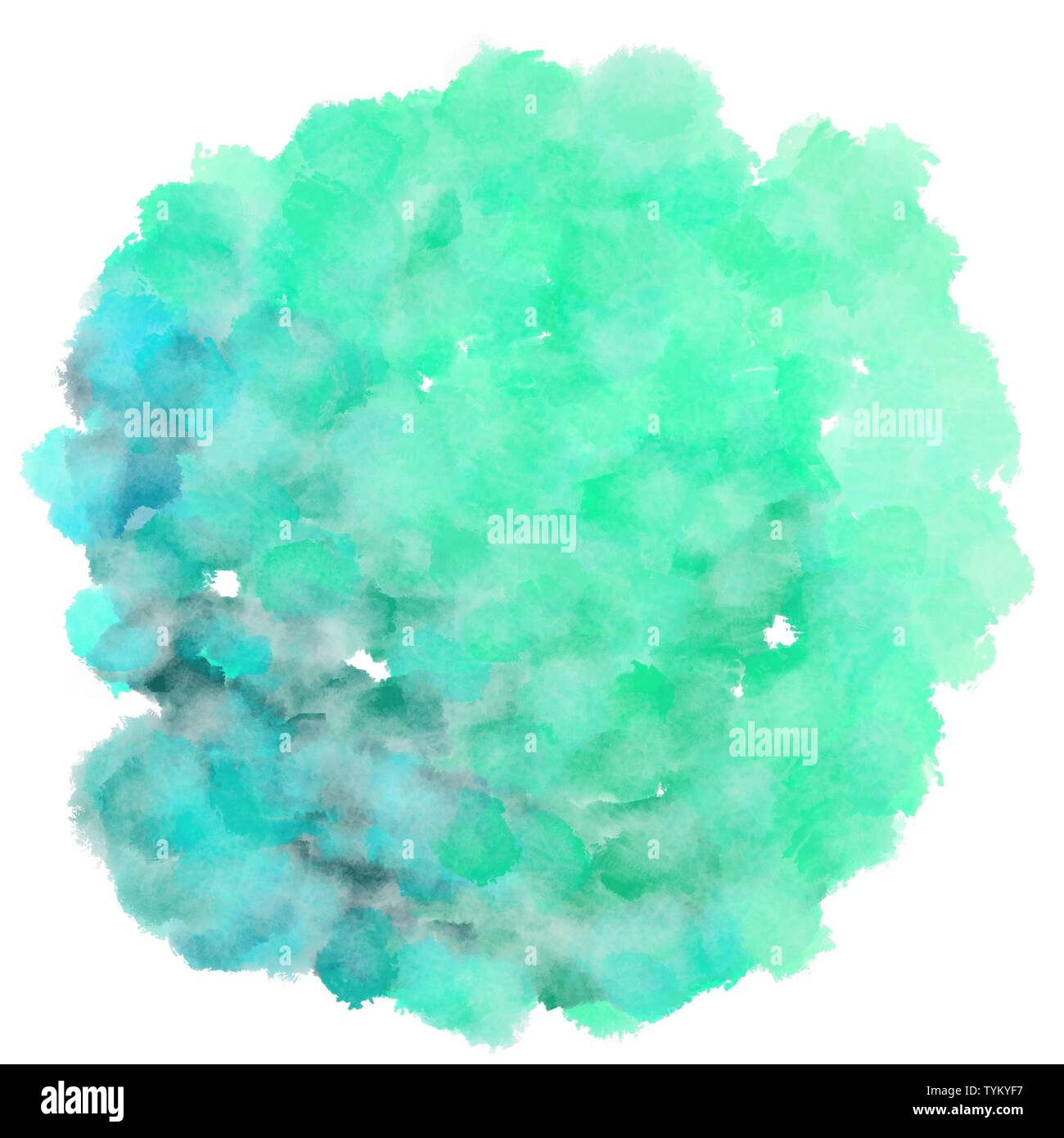 circular watercolour painting. aqua marine, medium aqua marine and ...