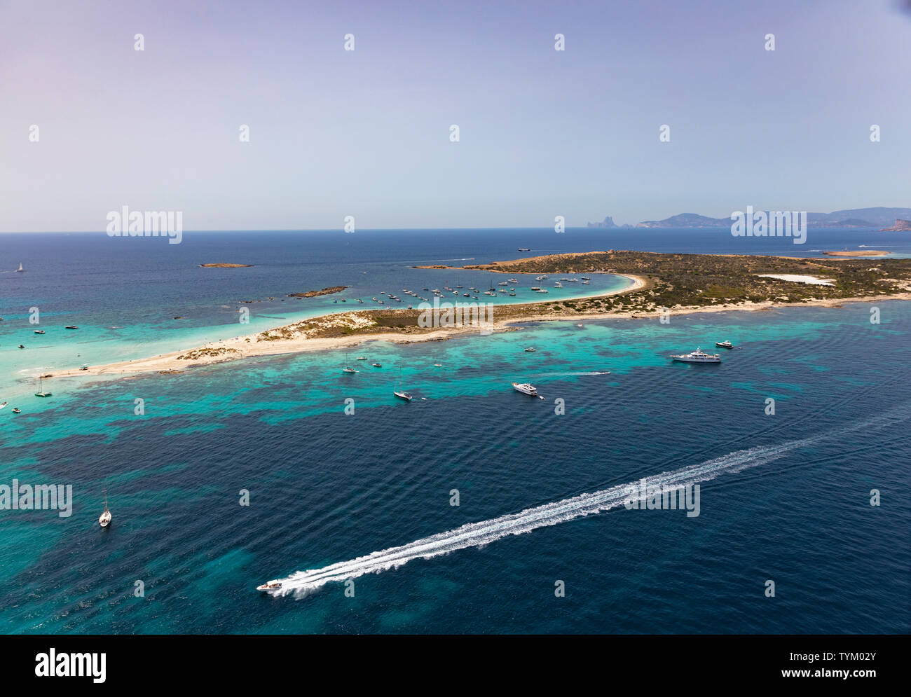 formentera, beautiful sea of baleares islands, aerial view Stock Photo ...