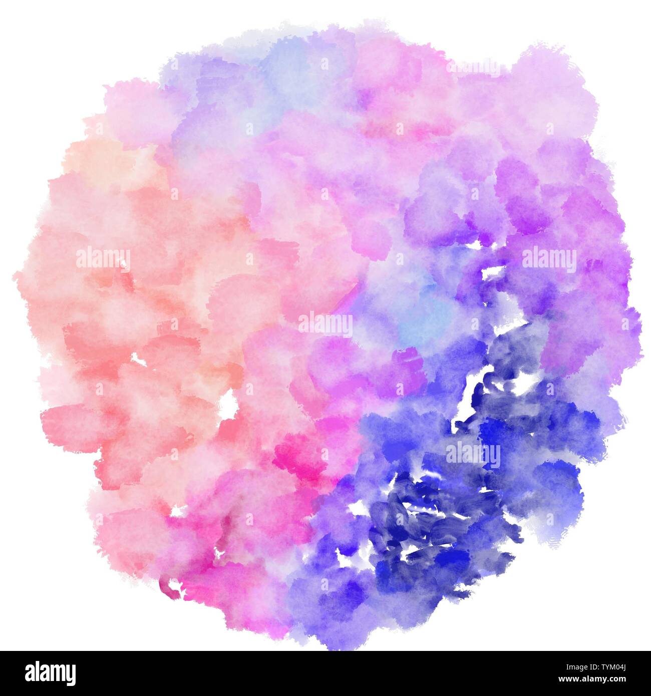 circular watercolour painting. thistle, slate blue and light pastel ...