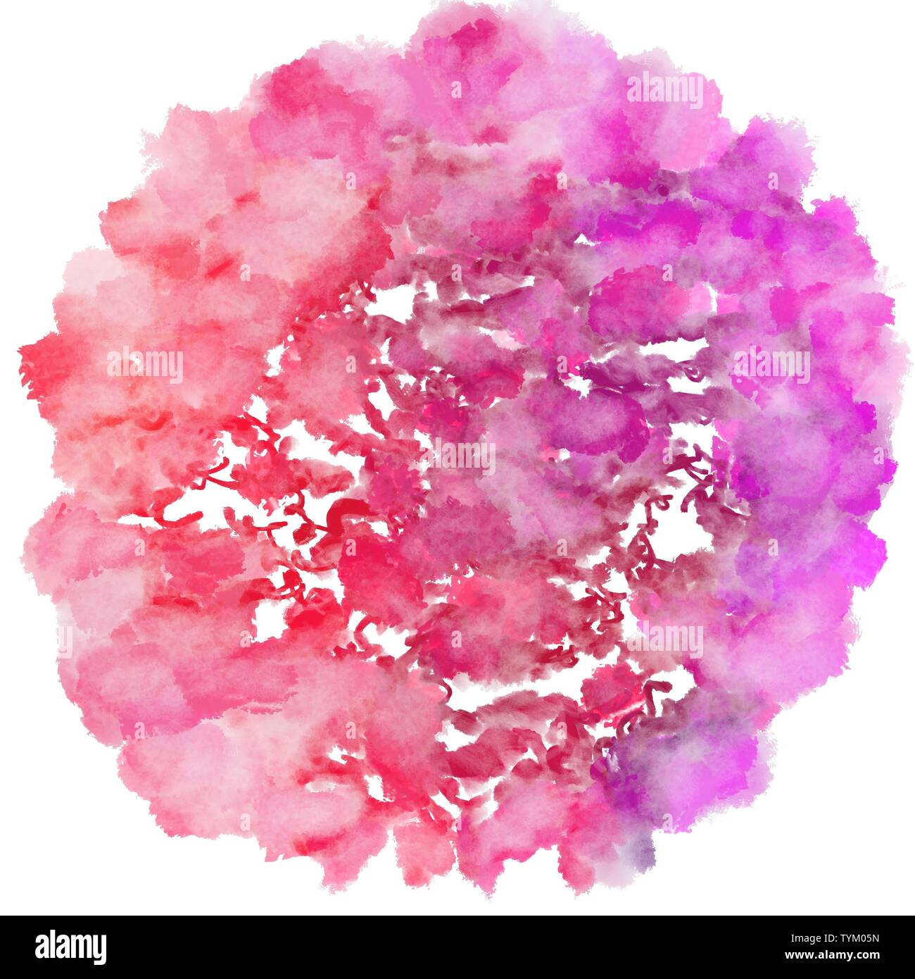 watercolor pale violet red, misty rose and crimson color. circular ...