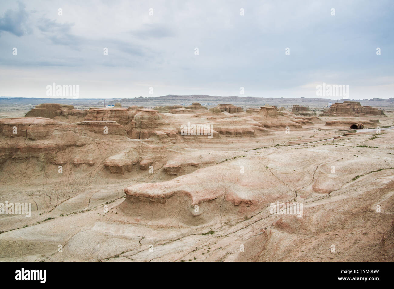 In the evening, the ghost city of Urhe, Xinjiang Stock Photo - Alamy