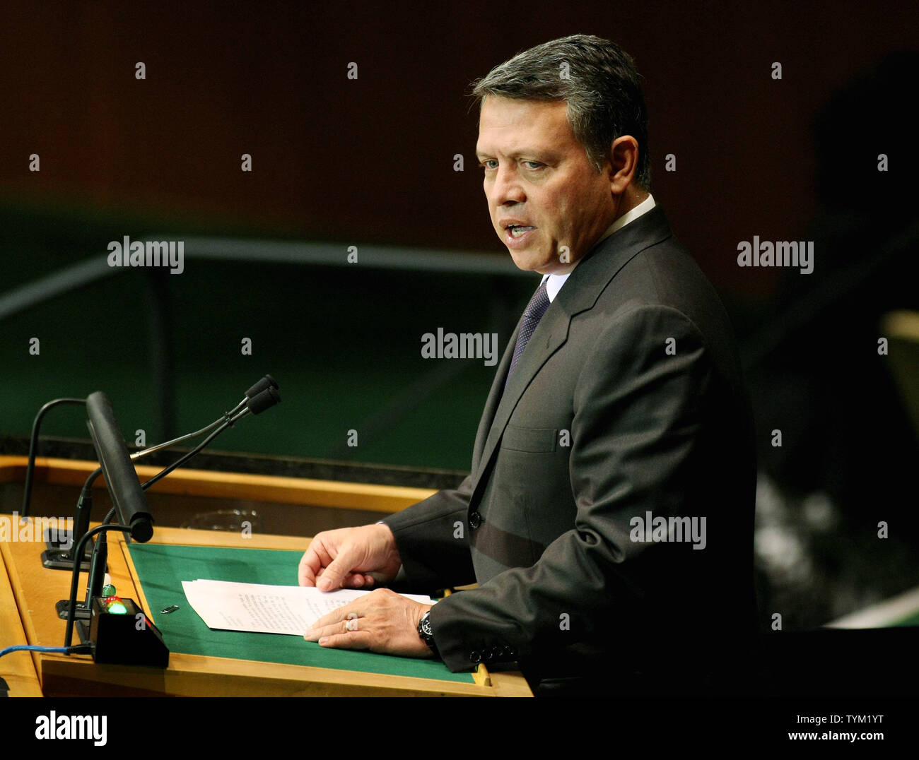 King Abdullah II Bin Al Hussein, president of Jordan, speaks during the ...