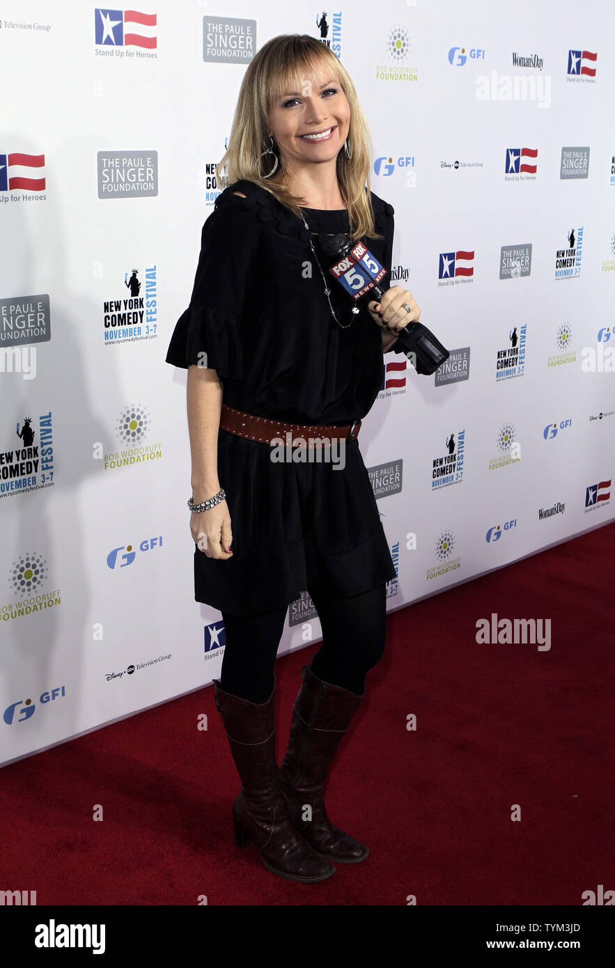 Anne Craig stands on the red carpet at the New York Comedy Festival and ...