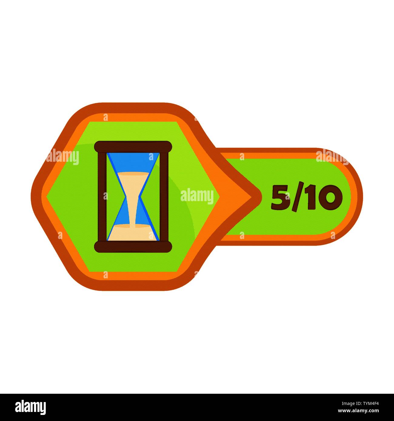 Video game time progress bar with a hourglass - Vector Stock Vector ...
