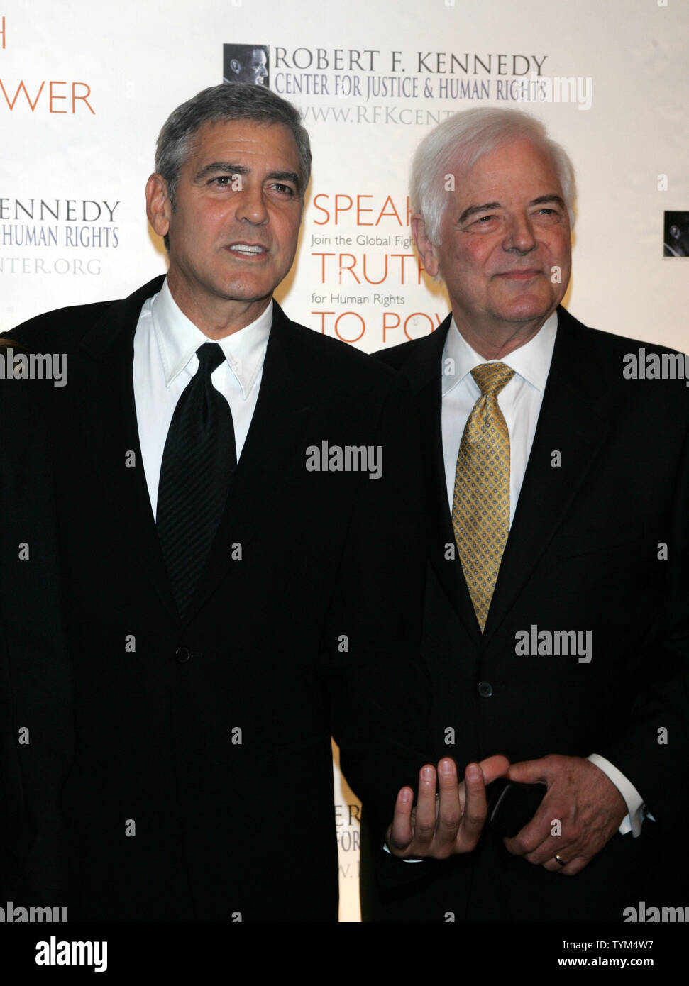 George Clooney and dad Nick Clooney arrive for the Robert F. Kennedy ...