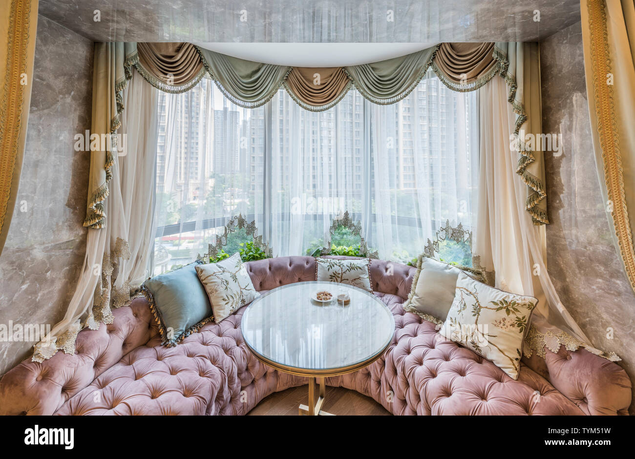 Design of interior design space of model room in modern living room ...
