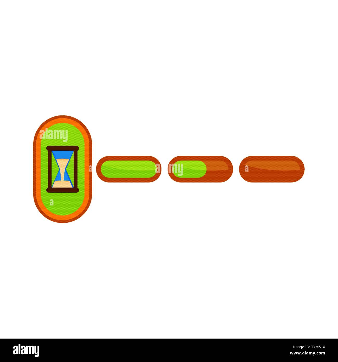 Video game time progress bar with a hourglass - Vector Stock Vector ...