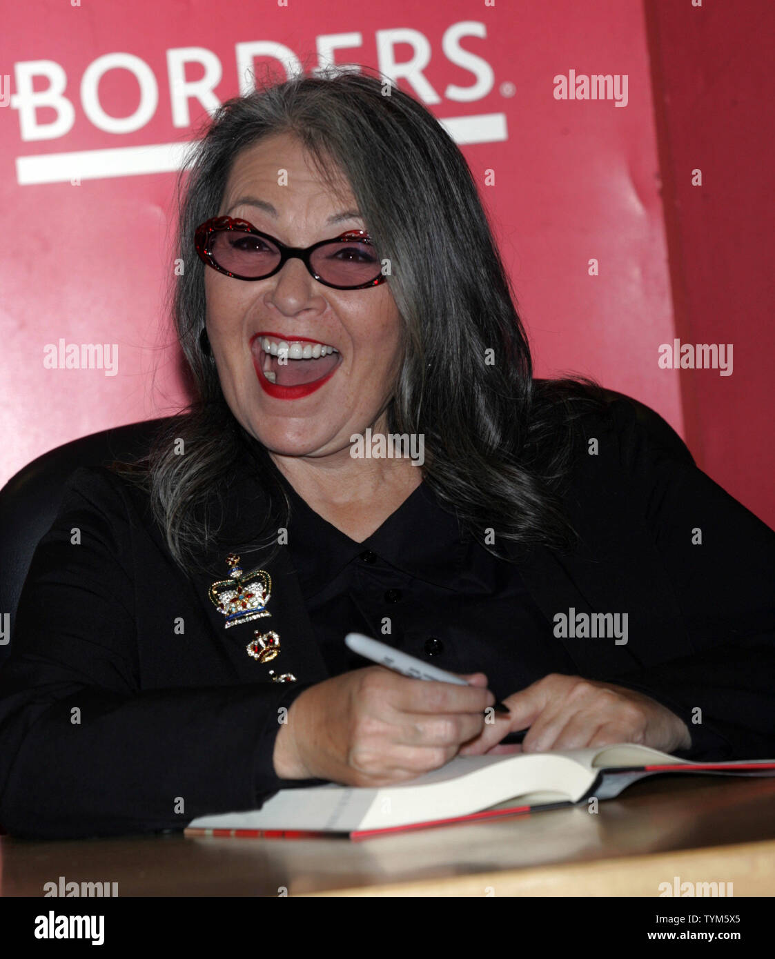 Roseanne Barr signs copies of her new book "Roseannearchy" at Borders ...