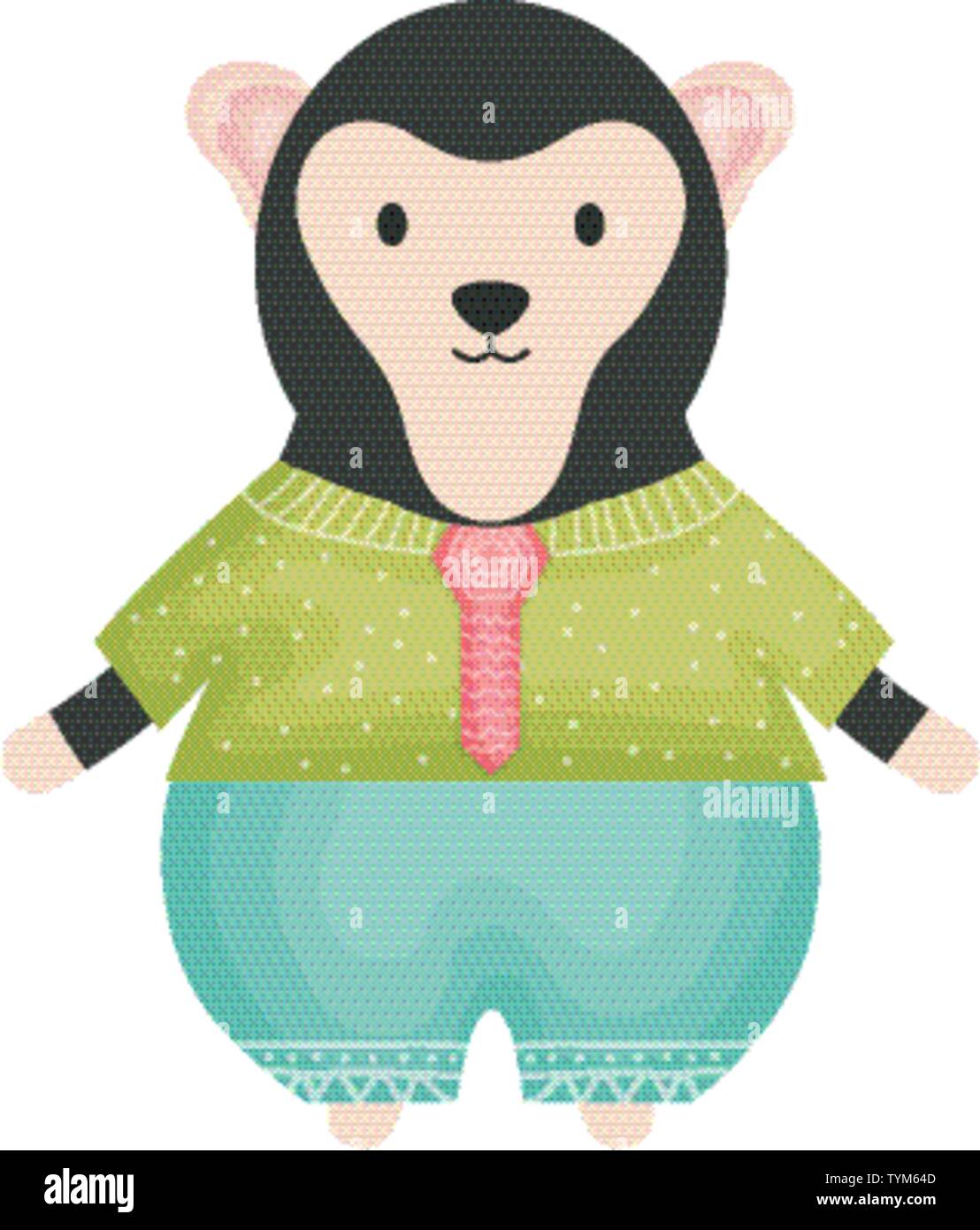 cute monkey childish character vector illustration design Stock Vector ...