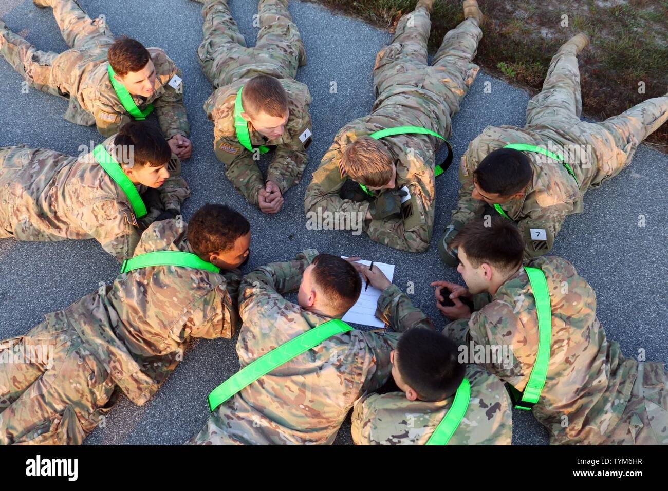 Soldiers of 385th Military Police Battalion complete a written test ...