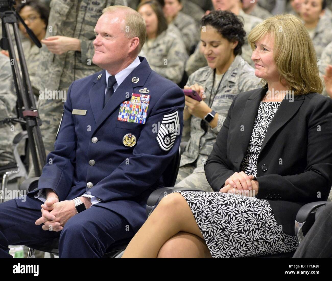 Chief Master Sgt. of the Air Force James A. Cody sits with wife, retired Chief Master Sgt ...