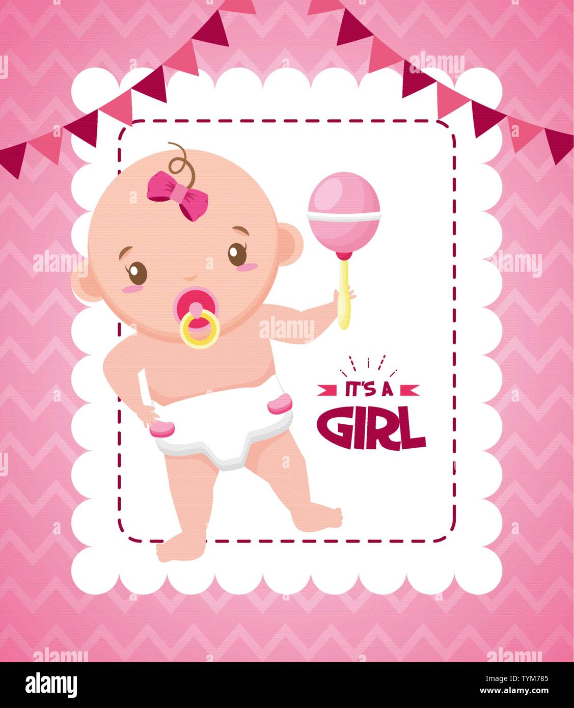 Baby Girl Rattle Clip Art