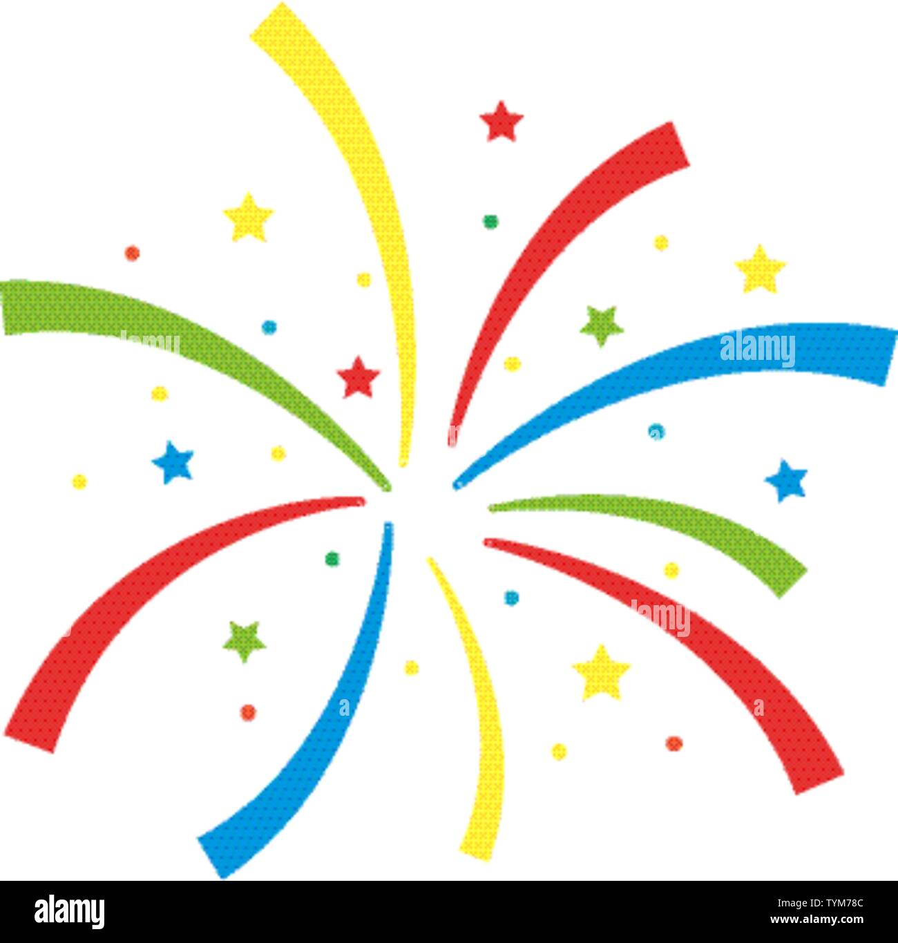 festive party fireworks celebration scene cartoon vector illustration ...