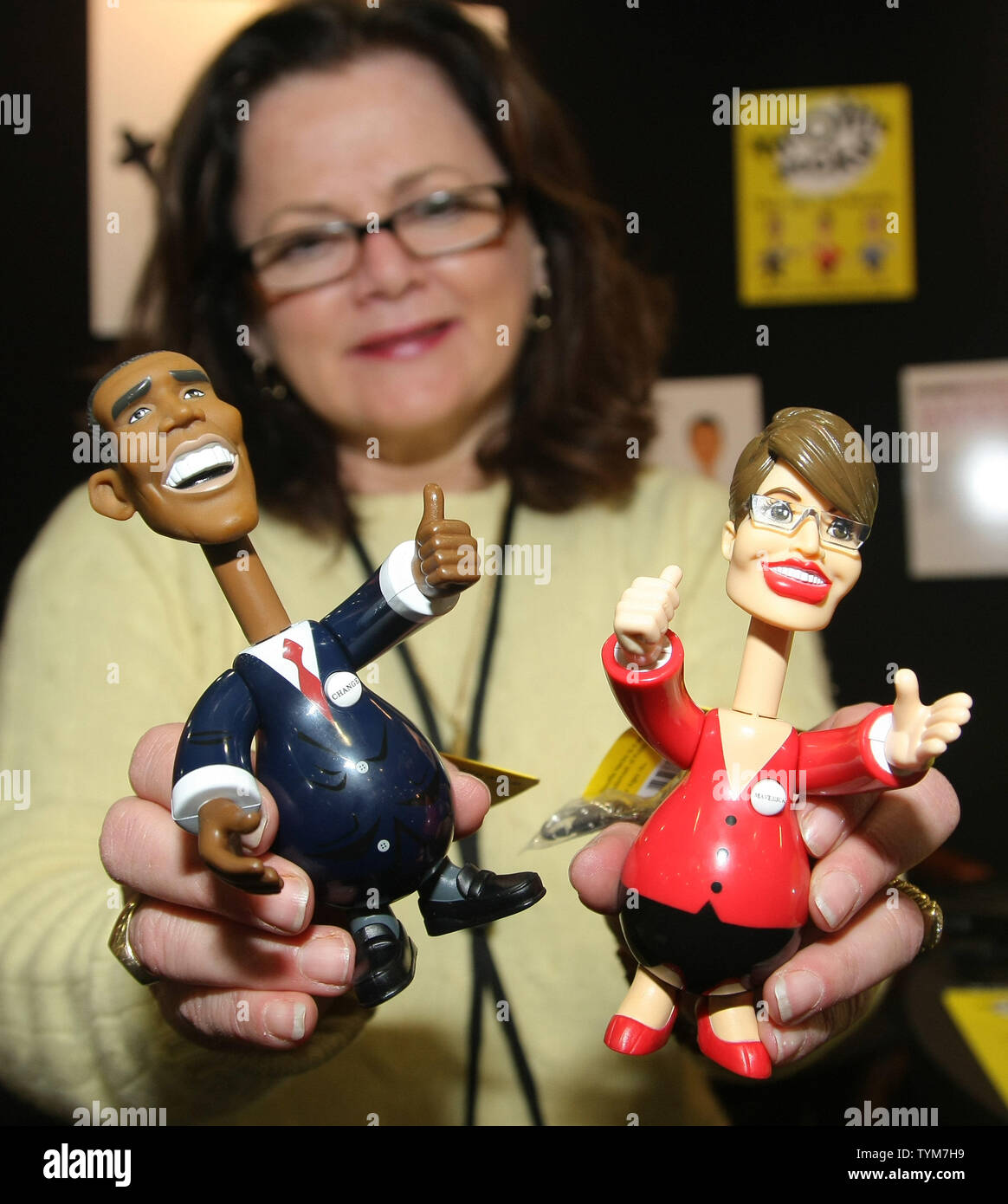 Maureen O'Leary, CEO and founder of Politics Full Throttle, shows off ...