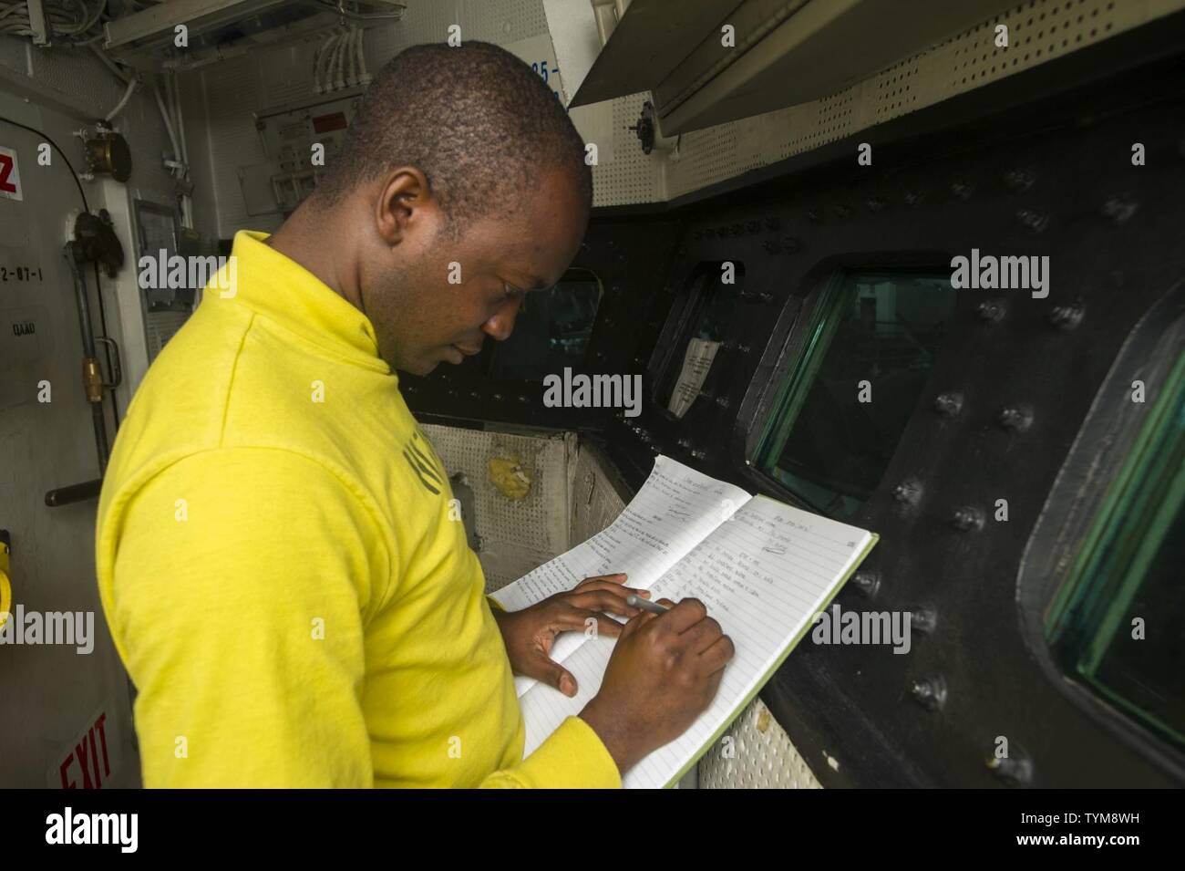 GULF (Nov. 16, 2016) Petty Officer 3rd Class Kennedy Oganda, from ...