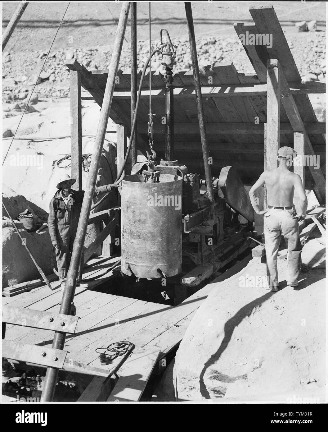 The Calyx 36 core drilling rig.; Scope and content: Photograph from ...