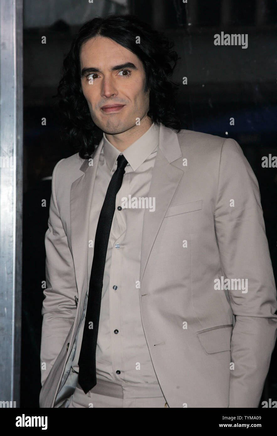 Russell Brand arrives for the "Arthur" Premiere at the Ziegfeld Theater ...