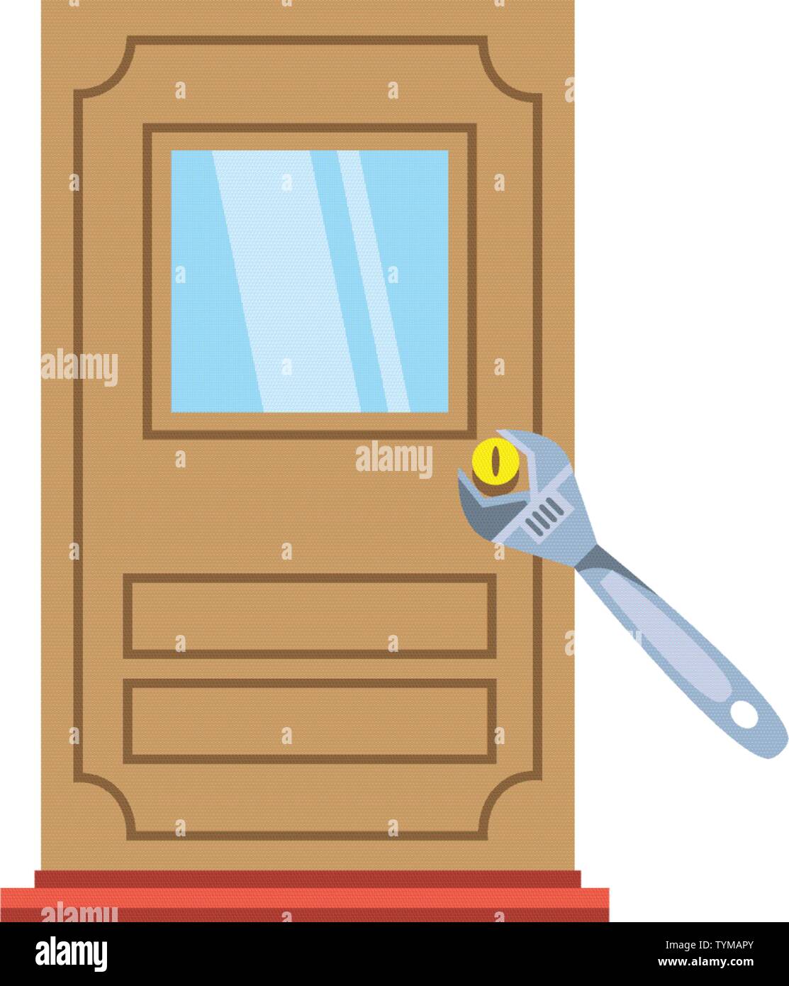 House door design, under construction work repair progress ...