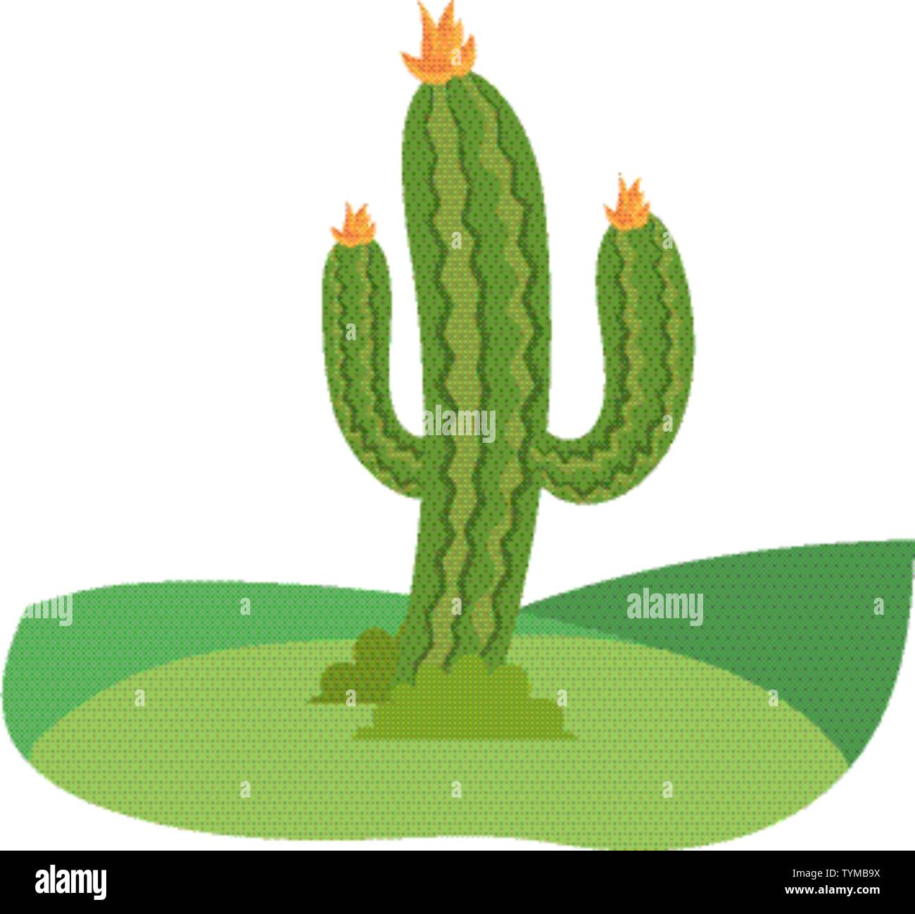cactus outdoor cartoon vector illustration graphic design Stock Vector ...