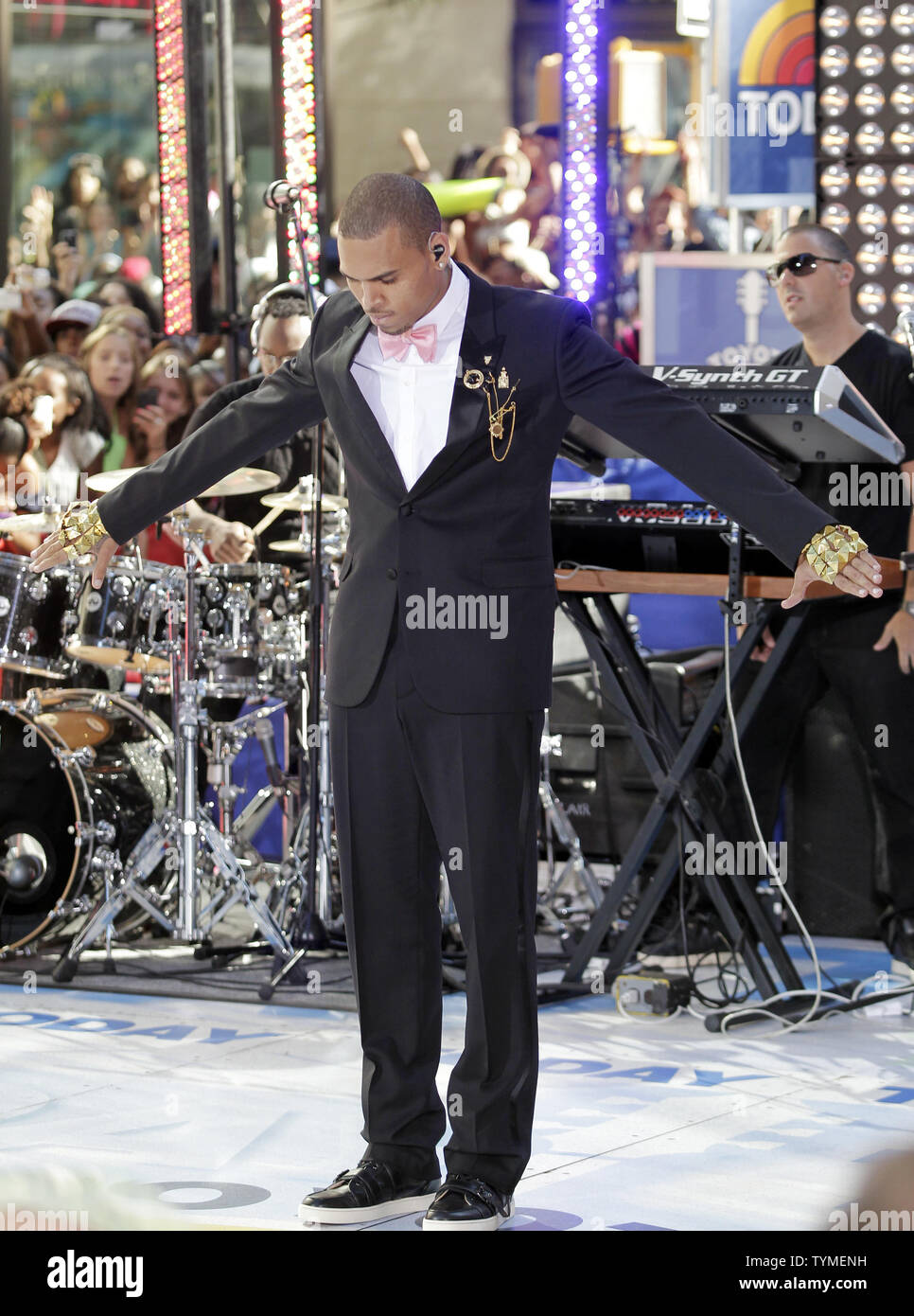 Chris Brown performs on the NBC Today Show at Rockefeller Center in New ...