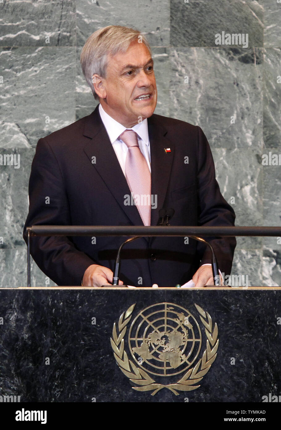 Sebastian Pinera, President of Chile, speaks at the 66th United Nations ...