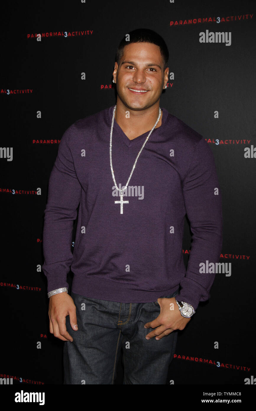 Ronnie Magro arrives for the "Paranormal Activity 3" screening at Regal ...