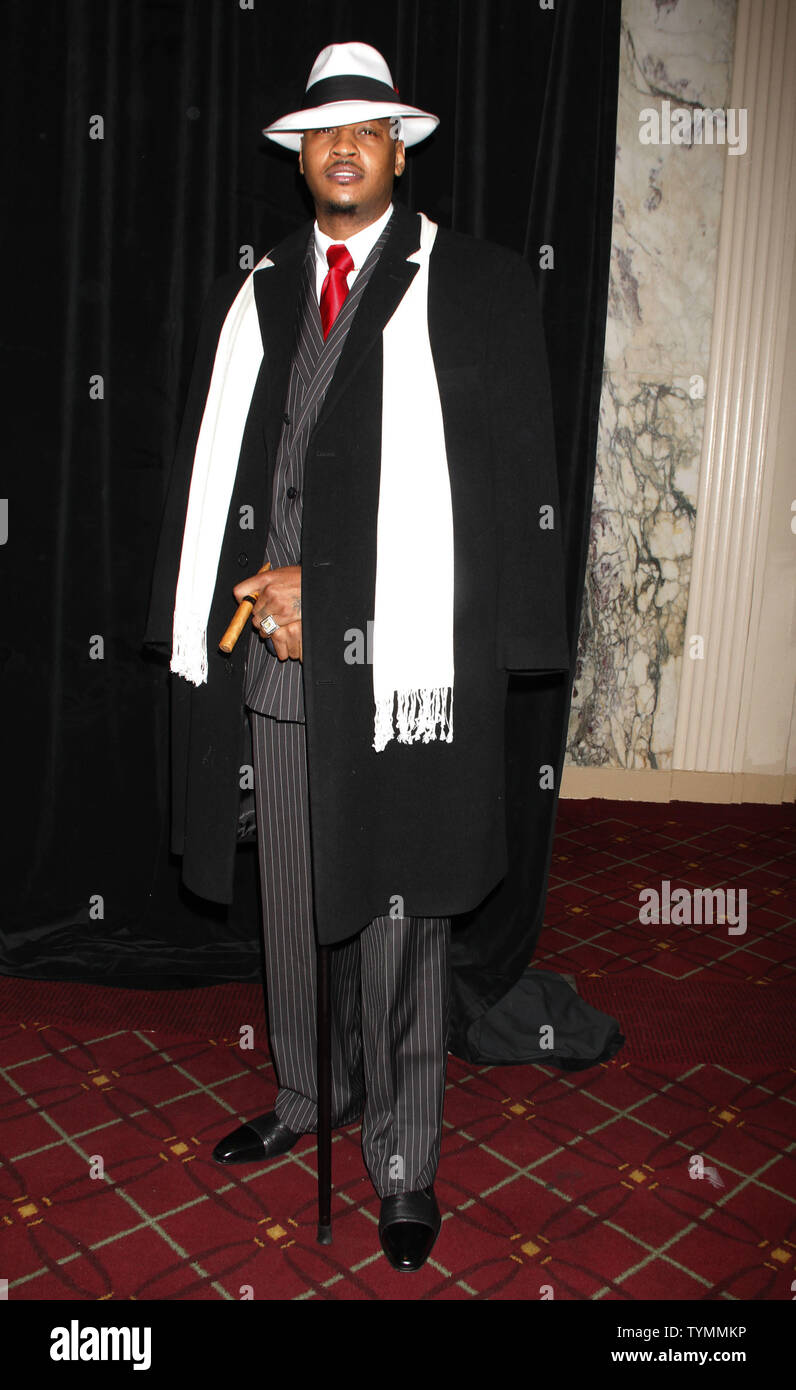 Carmelo Anthony arrives for Bette Midler's Hulaween Gala at the Waldorf ...