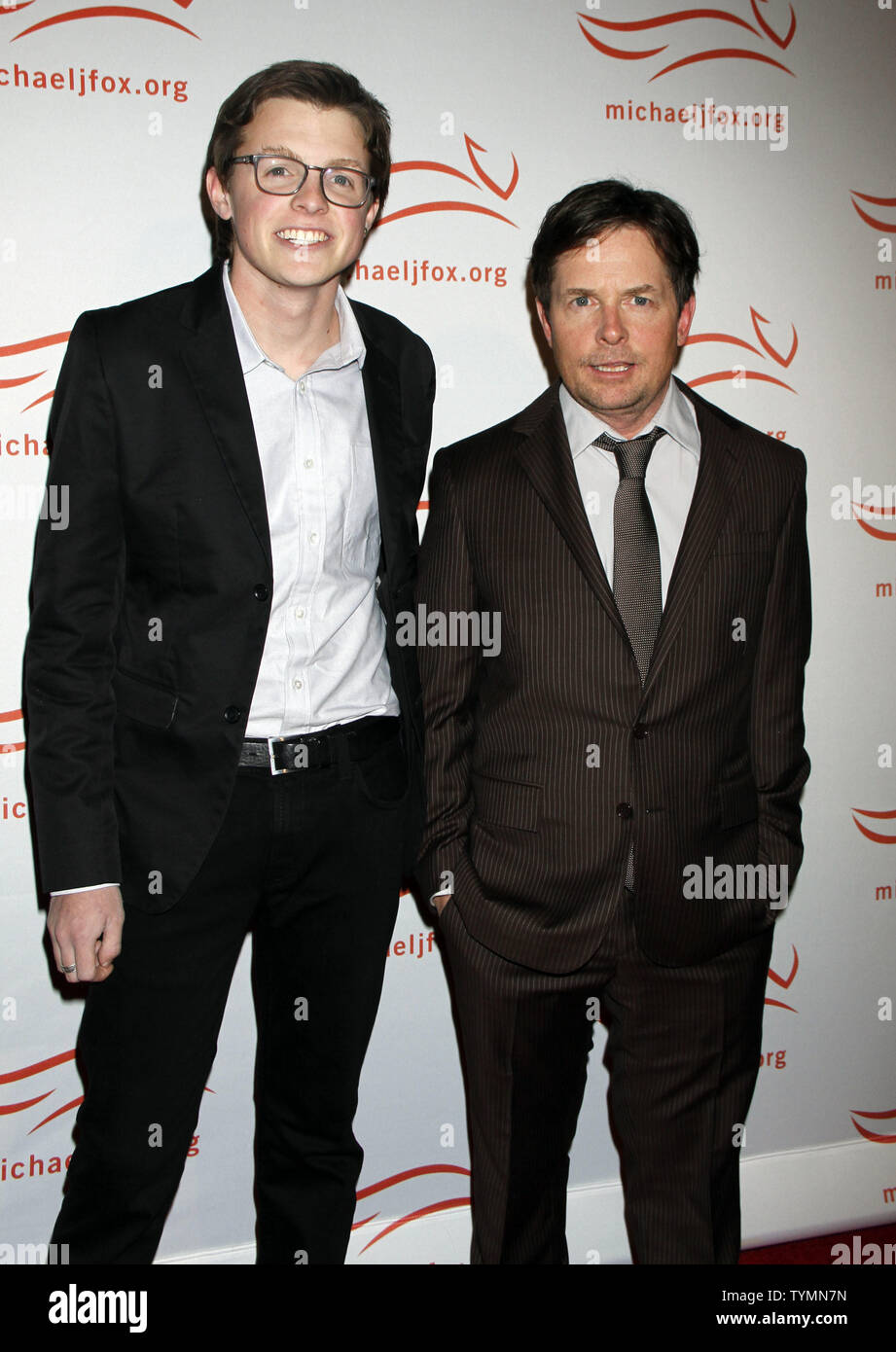 Michael F. Fox and son Sam arrive for "A Funny Thing Happened on the ...