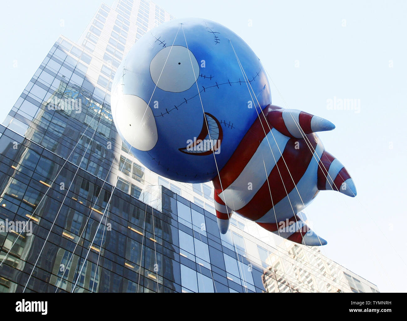 The Tim Burton balloon floats down the parade route at the Macy's 85th ...